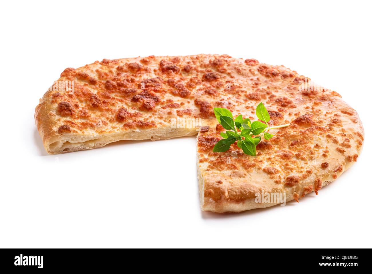 Georgian traditional cheese bread flatbread isolated on white Stock ...