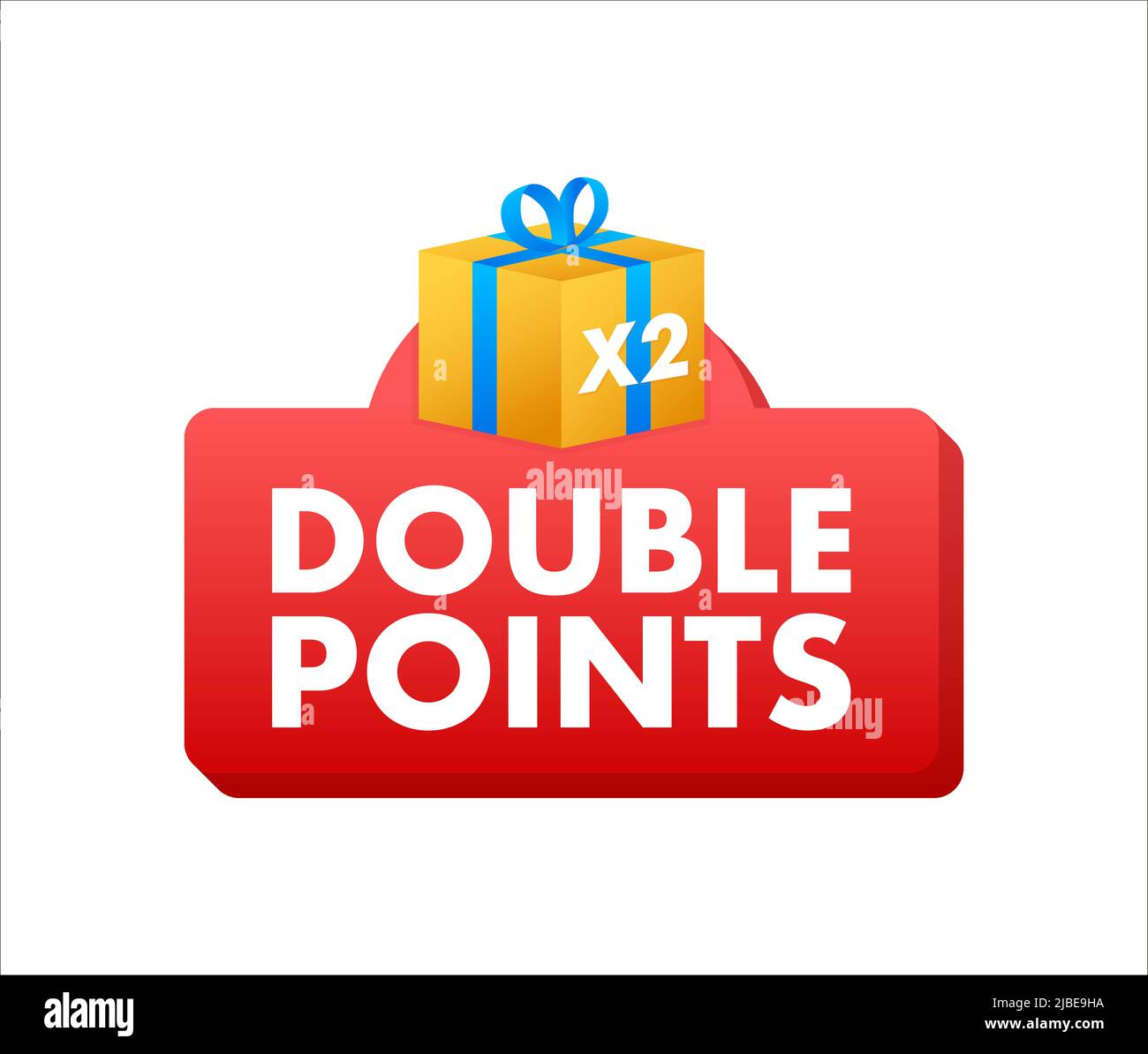 Flat icon with red double points for promotion design. Vector ...