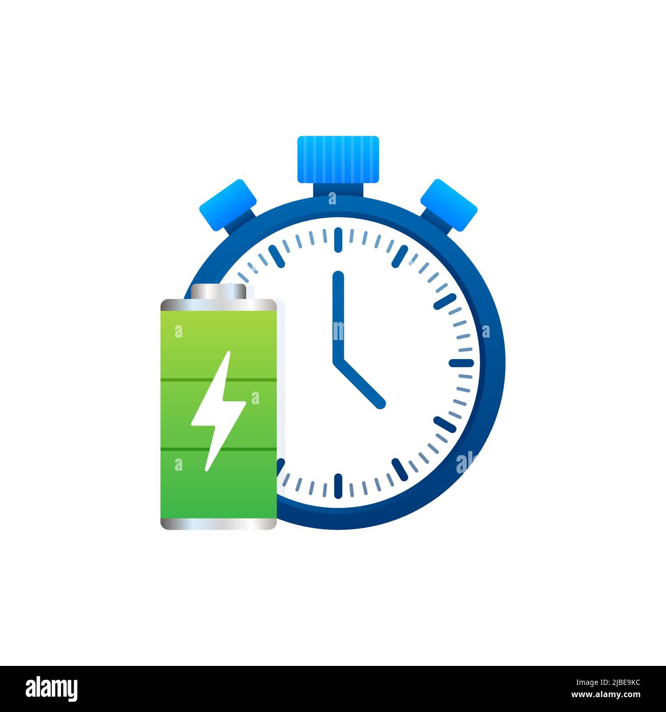 Modern cartoon icon with green quick charging. Vector graphic. Vector ...