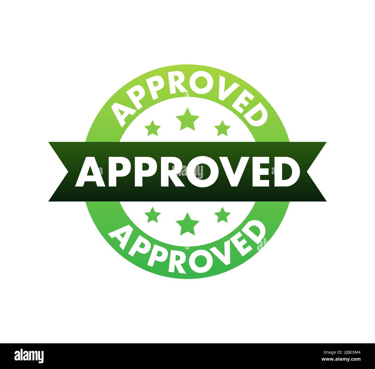 Approved medal. Round stamp for approved and tested product, software ...