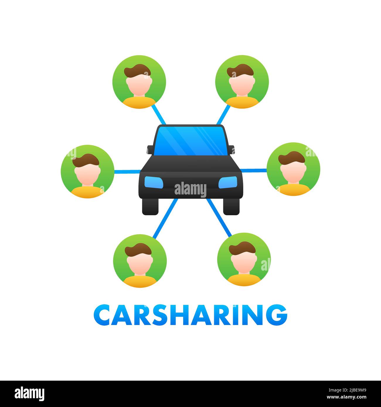Car sharing concept. Carsharing vector icon on white background ...