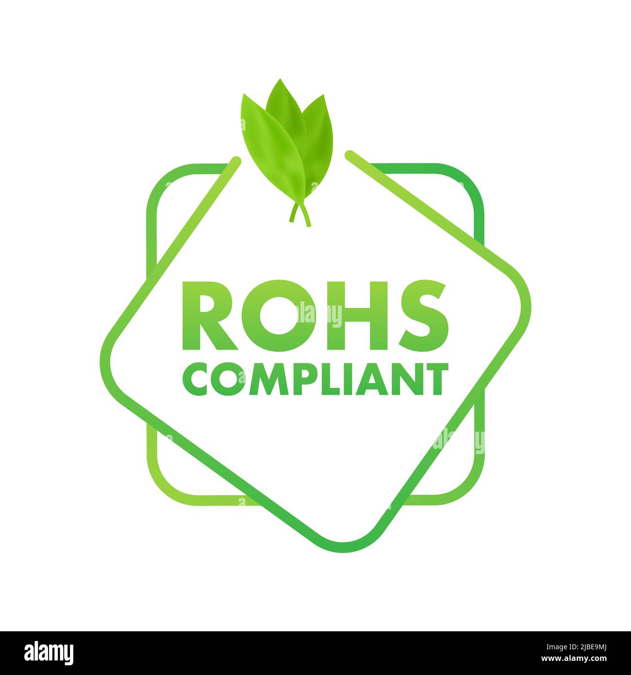 Packaging with green rohs compliant. Logo symbol. Green energy ...