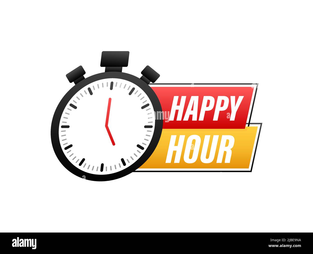 Vintage poster with black happy hour for banner design. Vintage black ...