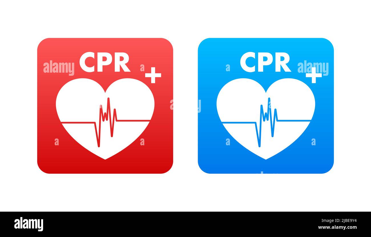 Icon with cpr. Logo symbol. Healthcare illustration. Vector outline ...
