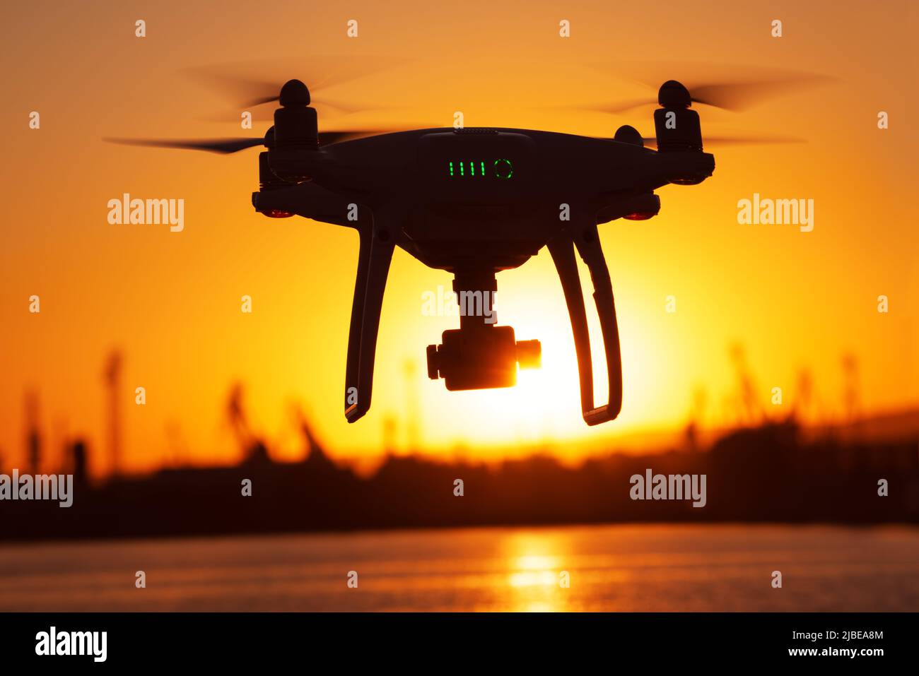 Drone flying sunset sky hi-res stock photography and images - Alamy
