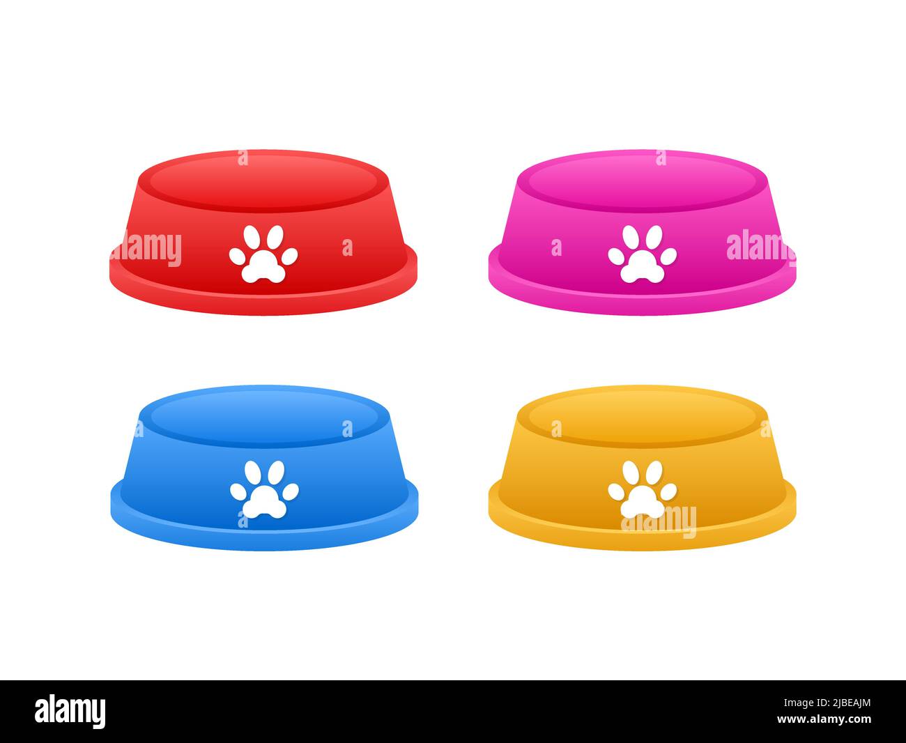 Cartoon pet plate on white backdrop. 3d vector illustration. Pet food ...