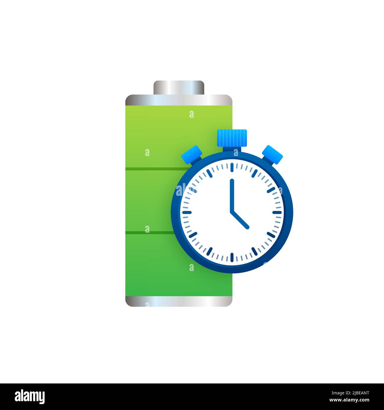 Modern cartoon icon with green quick charging. Vector graphic. Vector ...