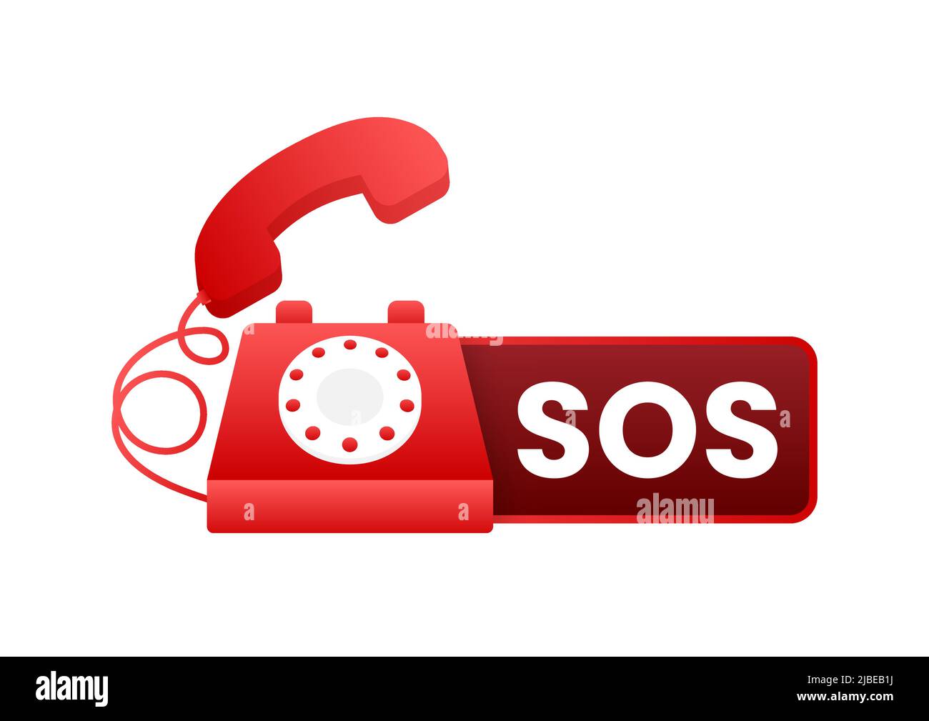SOS emergency call. 911 calling. A cry for help. Vector stock illustration Stock Vector Image ...
