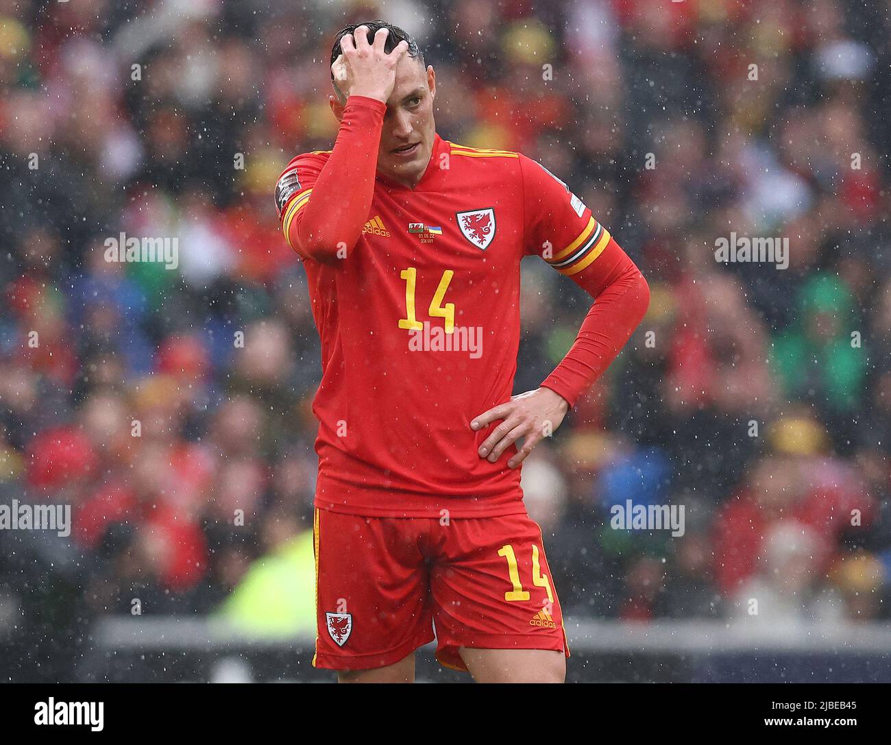 Cardiff, Wales, 5th June 2022. Connor Roberts of Wales during the FIFA ...