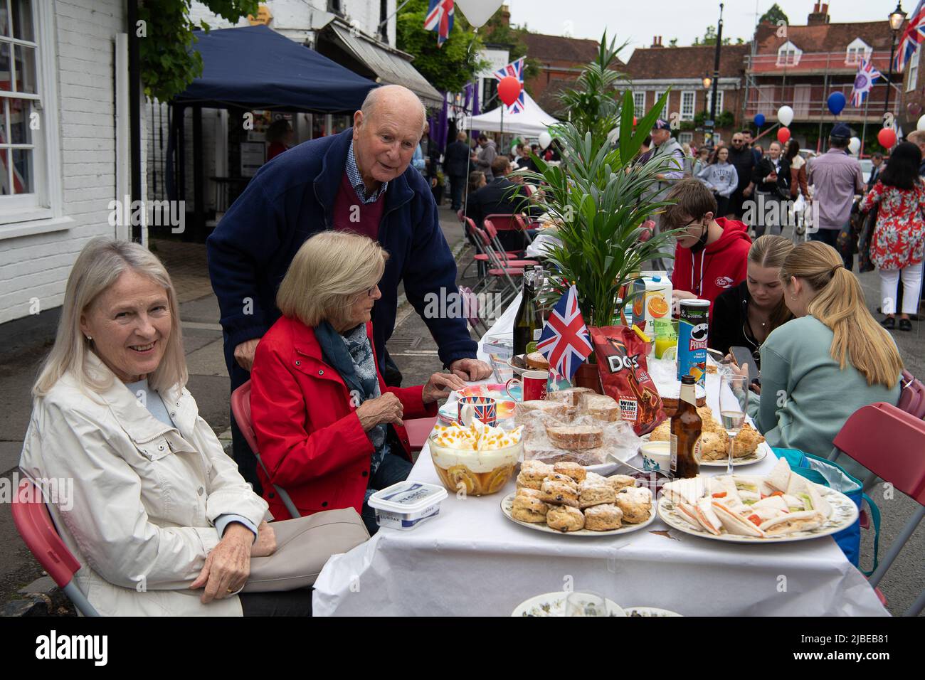 Cookham, Berkshire, UK. 5th June, 2022. Residents and their families ...