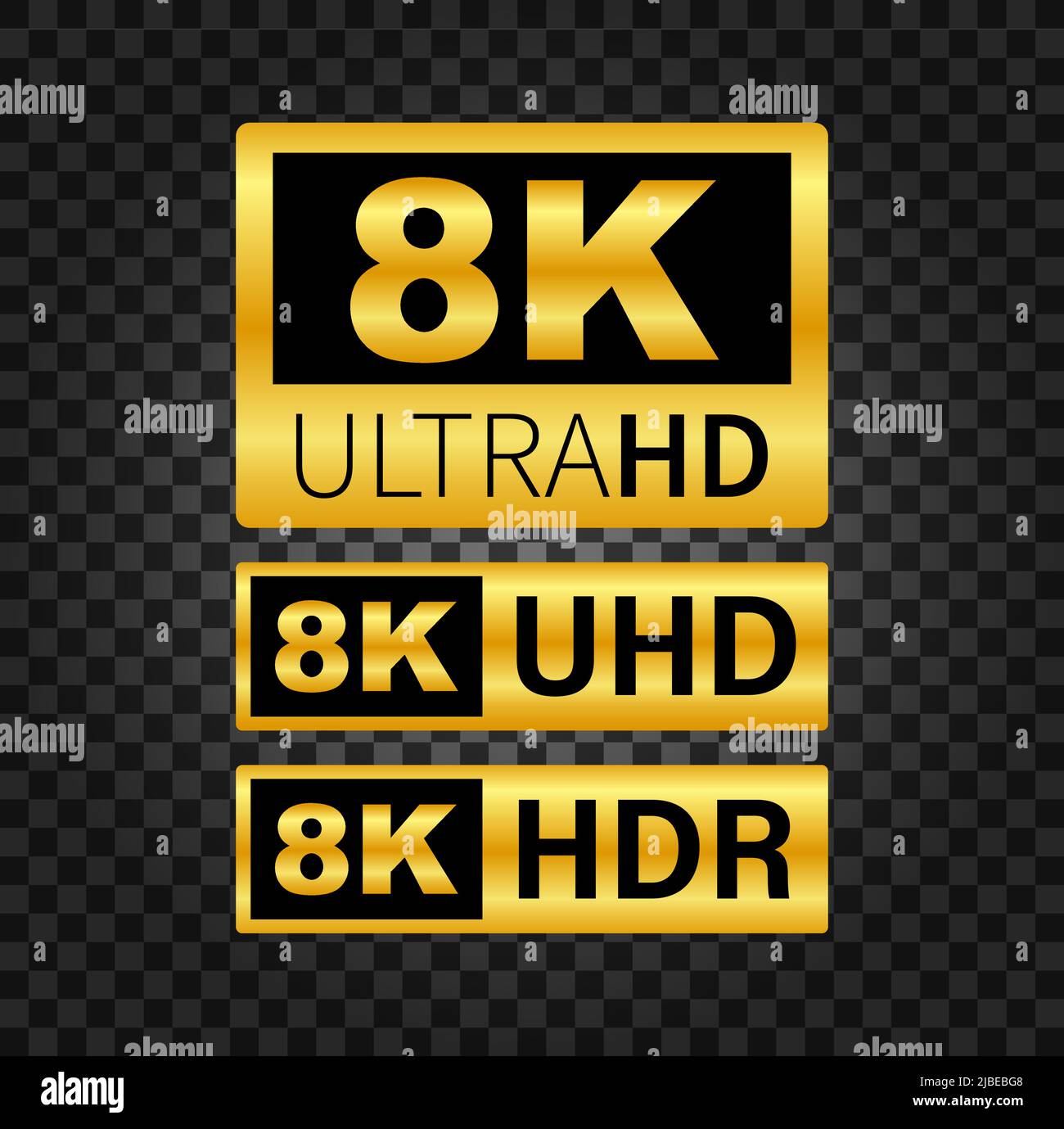8K Ultra HD label. High technology. LED television display. Vector ...