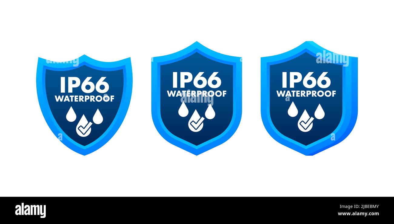 IP66 waterproof, water resistance level information sign Stock Vector ...