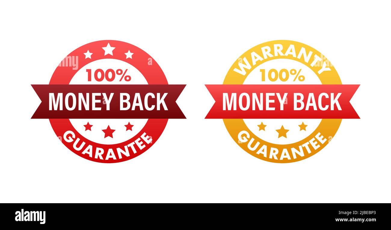 Money back guarantee. Ribbon banner. Sale tag. Sale banner badge ...