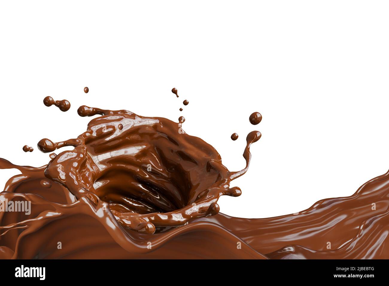 Chocolate splash isolated with clipping path , 3D illustration Stock ...
