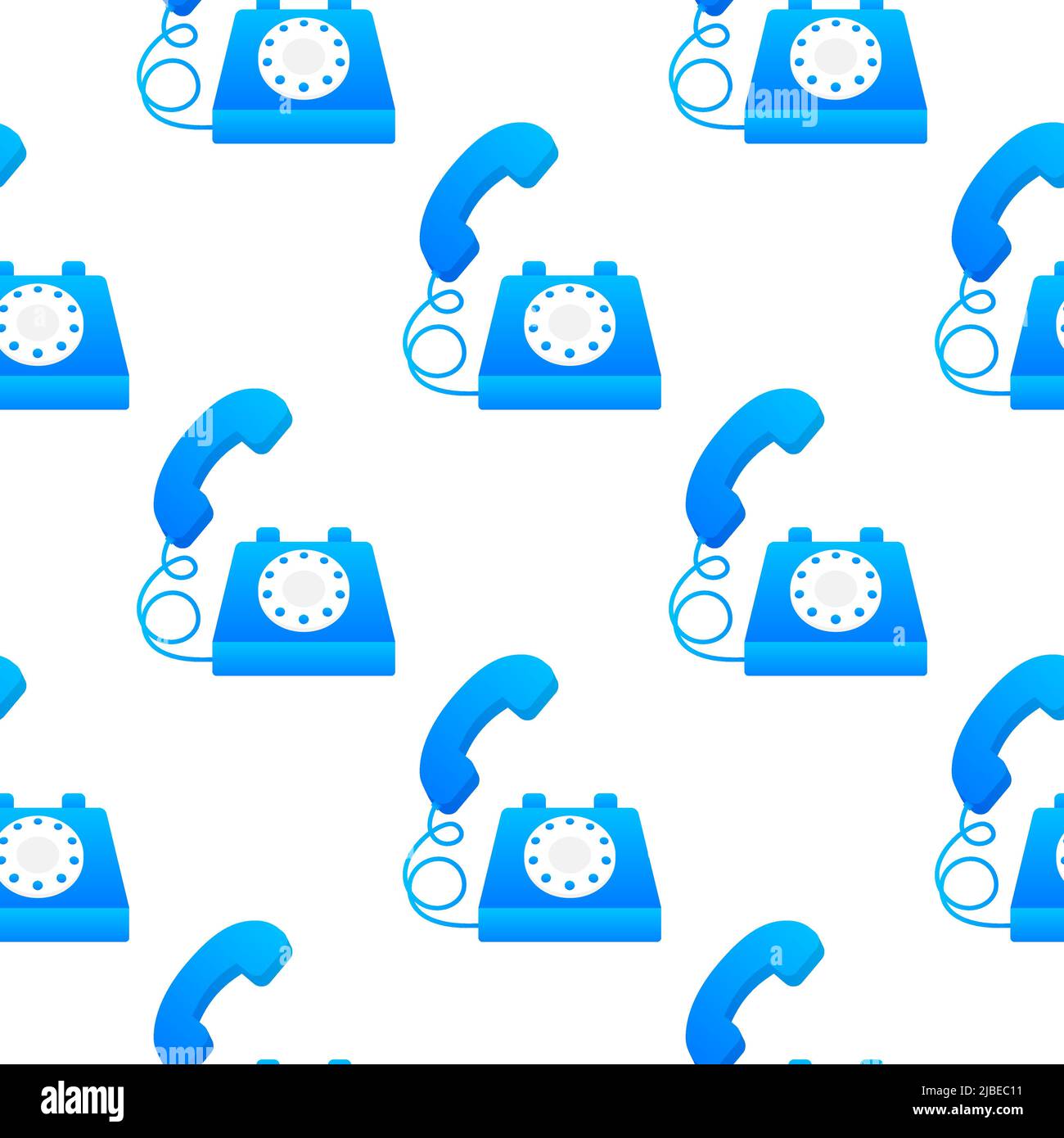 Red old phone in classic style on white background. pattern vector ...