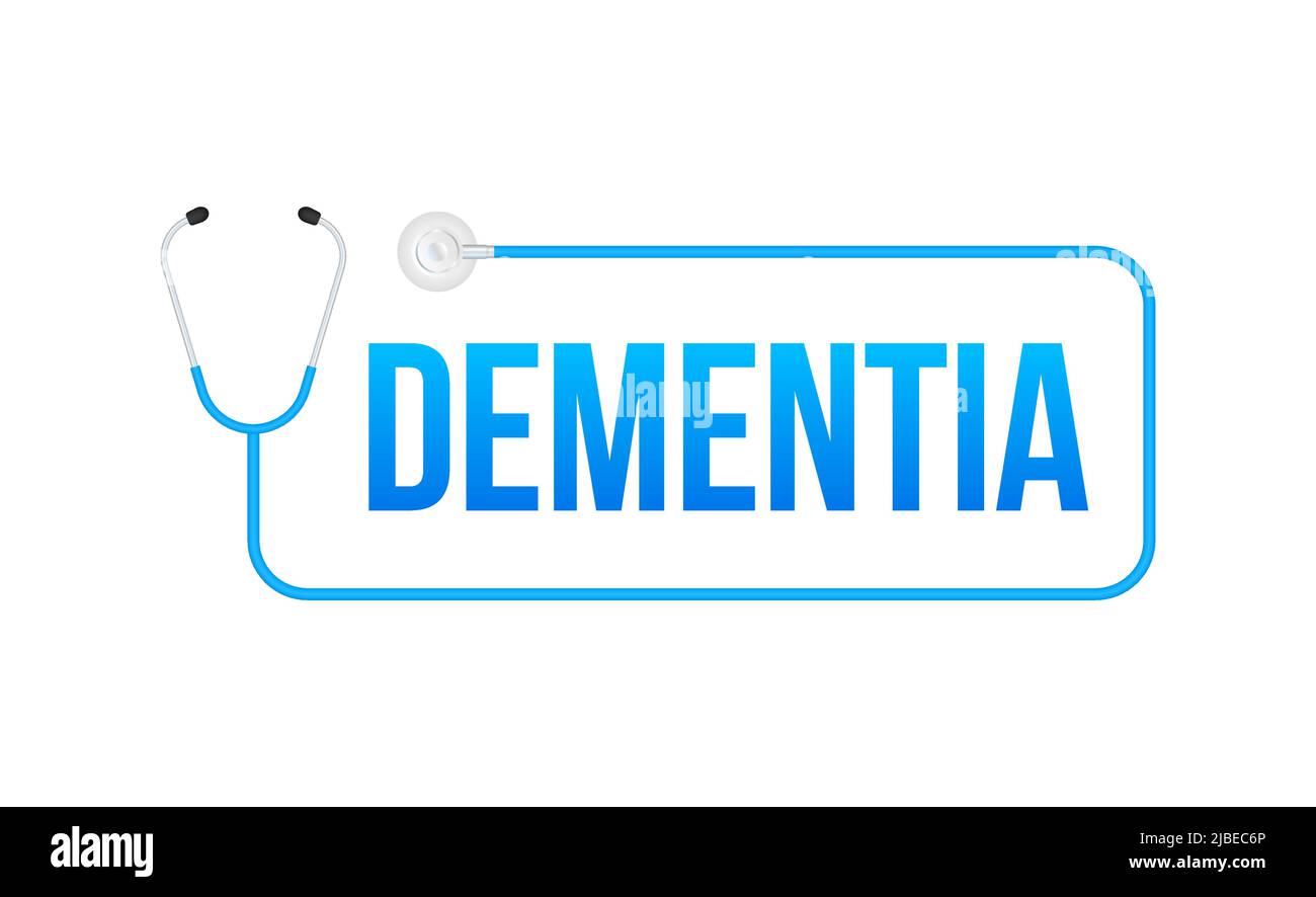 Dementia medicine sign in flat style. Medical infographic. Vector ...