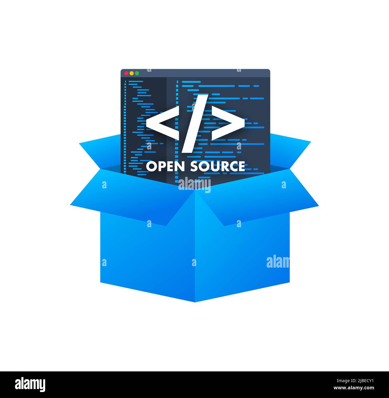 Software development and digital technology concept. Open source Stock ...