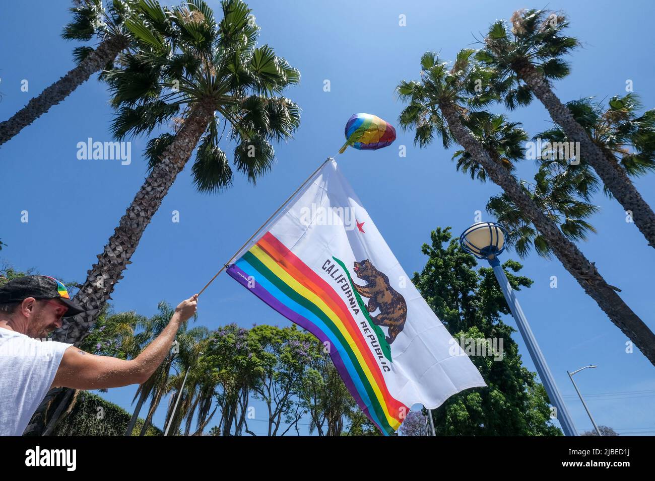 Los Angeles, California, USA. 5th June, 2022. A parade goer with ...