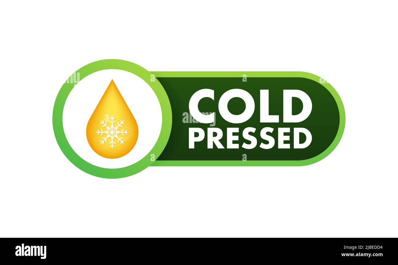 Flat vector illustration with cold pressed. Vector logo. Logo symbol ...