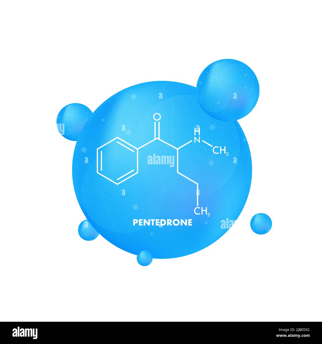 Pentedrone formula. Pentedrone molecular structure. Vector illustration ...