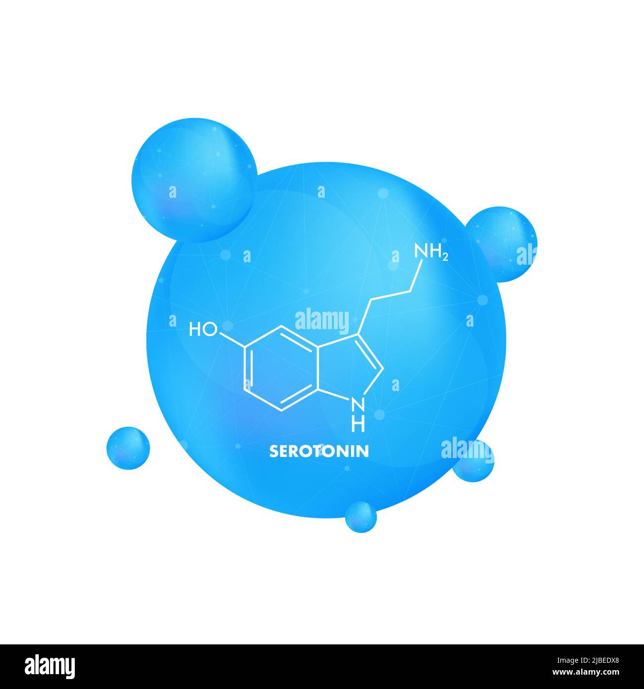 Vector graphic. Serotonin editable stroke outline icon isolated on ...