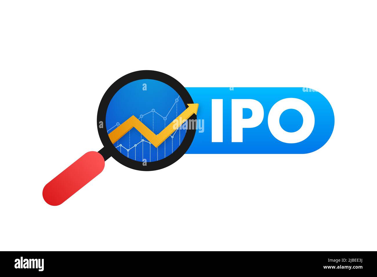Vector IPO initial public offering concept in flat style - investment and strategy icons. Vector ...