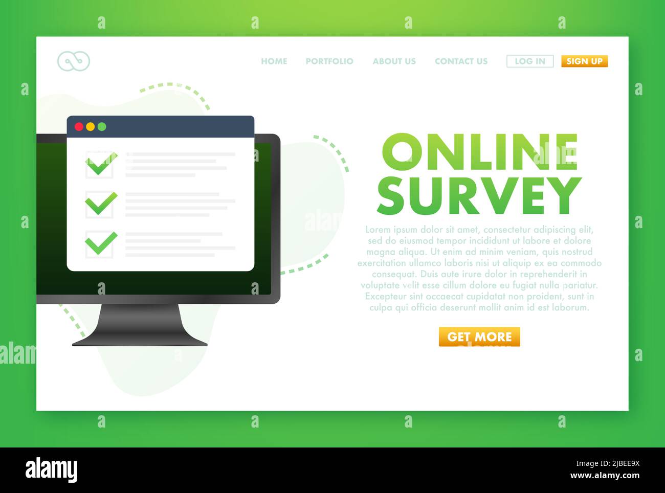 Online survey, checklist, questionnaire icon. Laptop, Computer screen ...