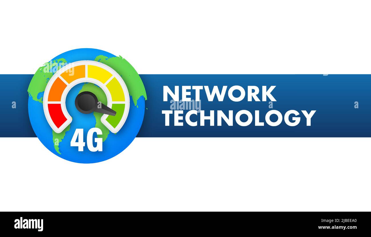 4G network wireless systems and internet. Communication network. Vector ...