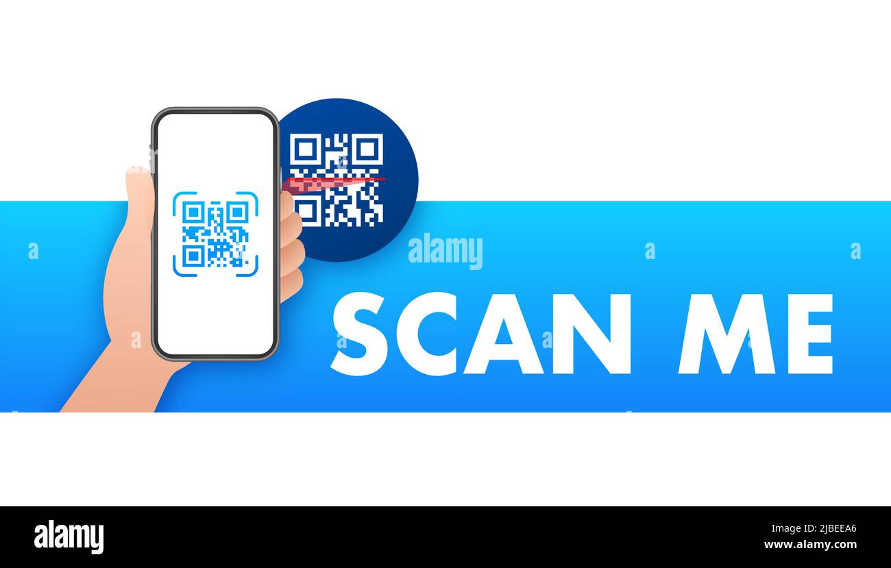 QR code for smartphone. Inscription scan me with smartphone icon. Qr ...