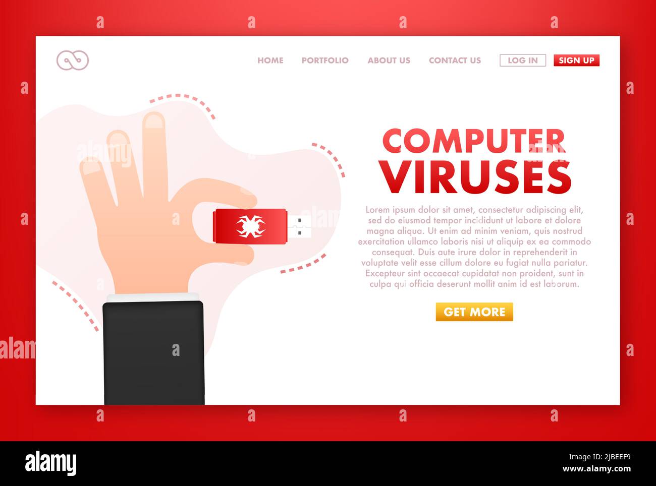 Computer virus on usb flash card in hands. Virus protection. Vector ...