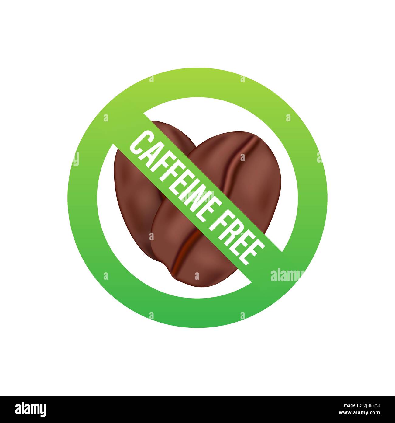 Caffeine free icon. Coffee beans. Vector stock illustration Stock ...