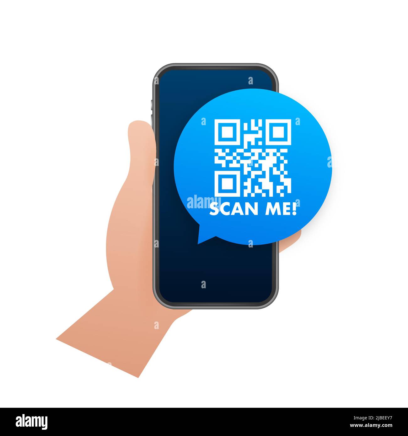 QR code for smartphone. Inscription scan me with smartphone icon. Qr ...