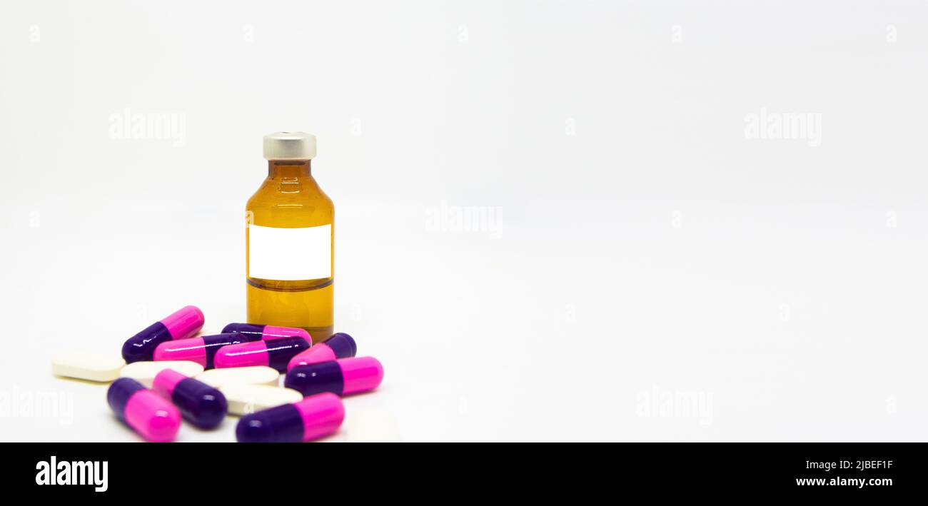 Antiviral medicine bottle dispenser with customizable label Stock Photo ...