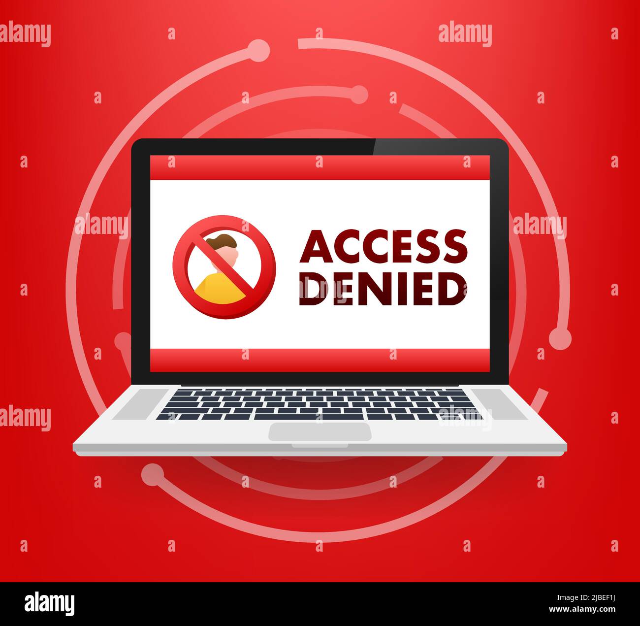 Access denied in cartoon style. Flat icon. Sign forbidden Stock Vector ...