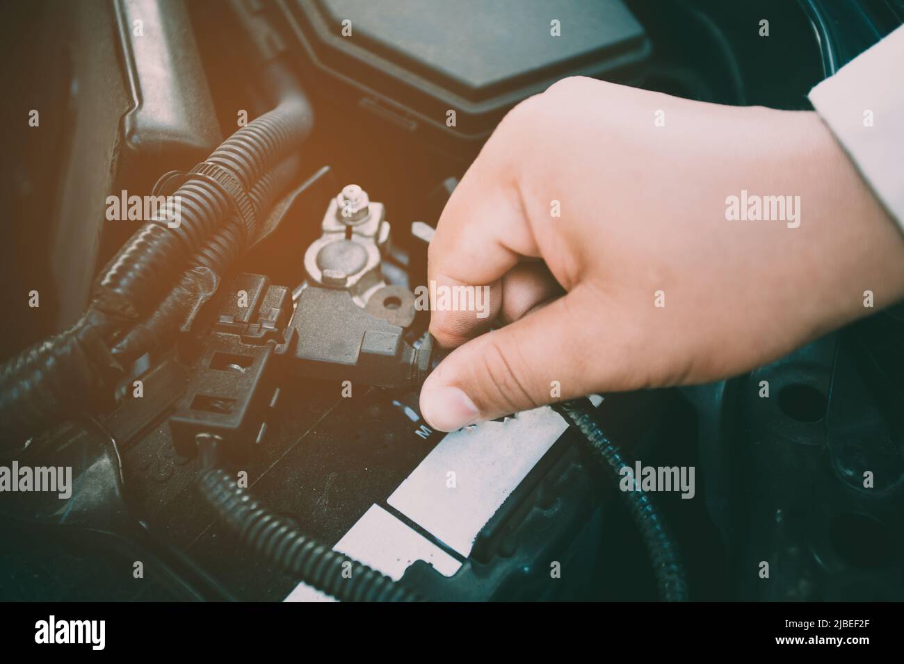 Car Engine maintenance repair automotive worker Stock Photo - Alamy