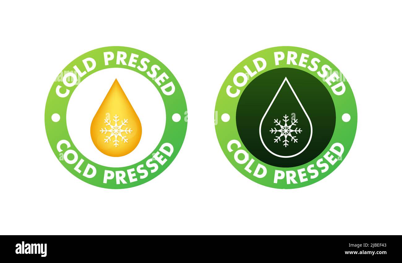 Flat vector illustration with cold pressed. Vector logo. Logo symbol ...