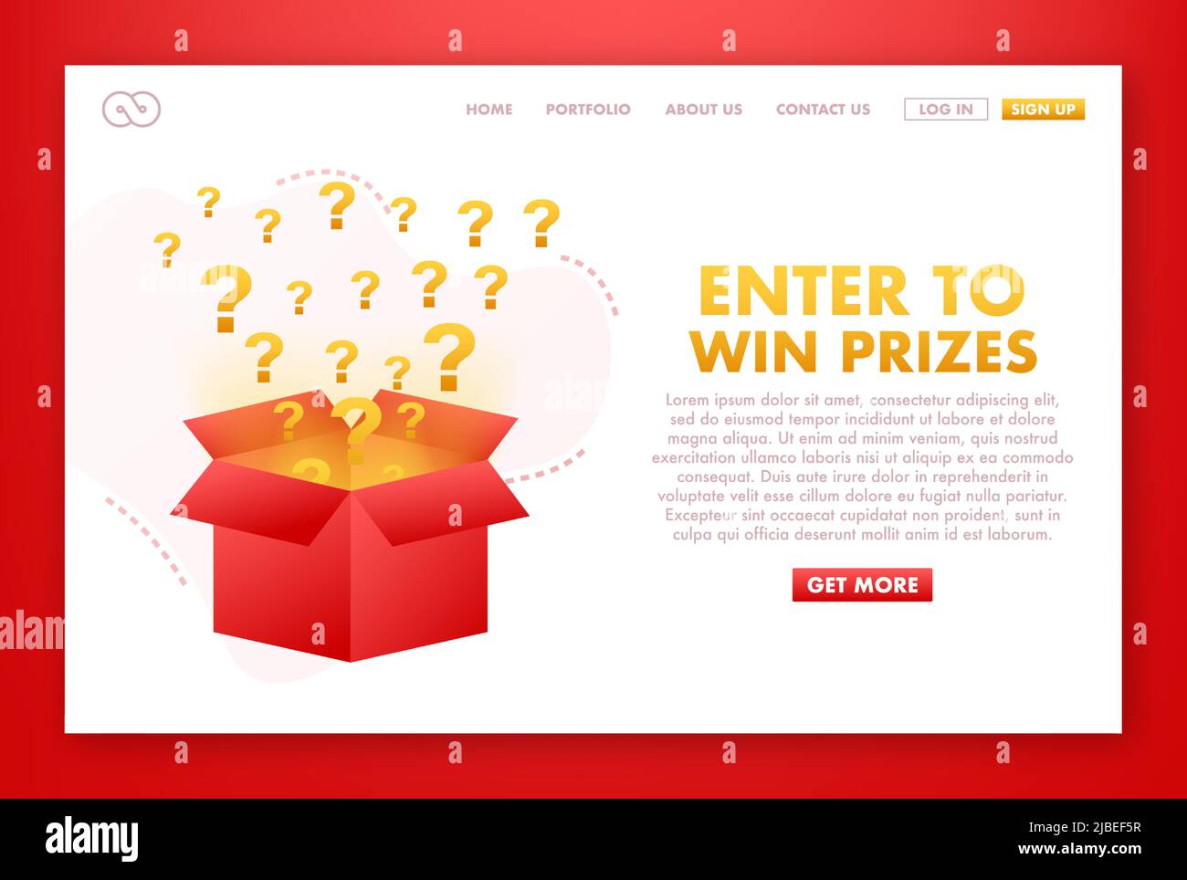 Enter to Win Prizes. Open Red Gift Box and Confetti. Vector stock ...