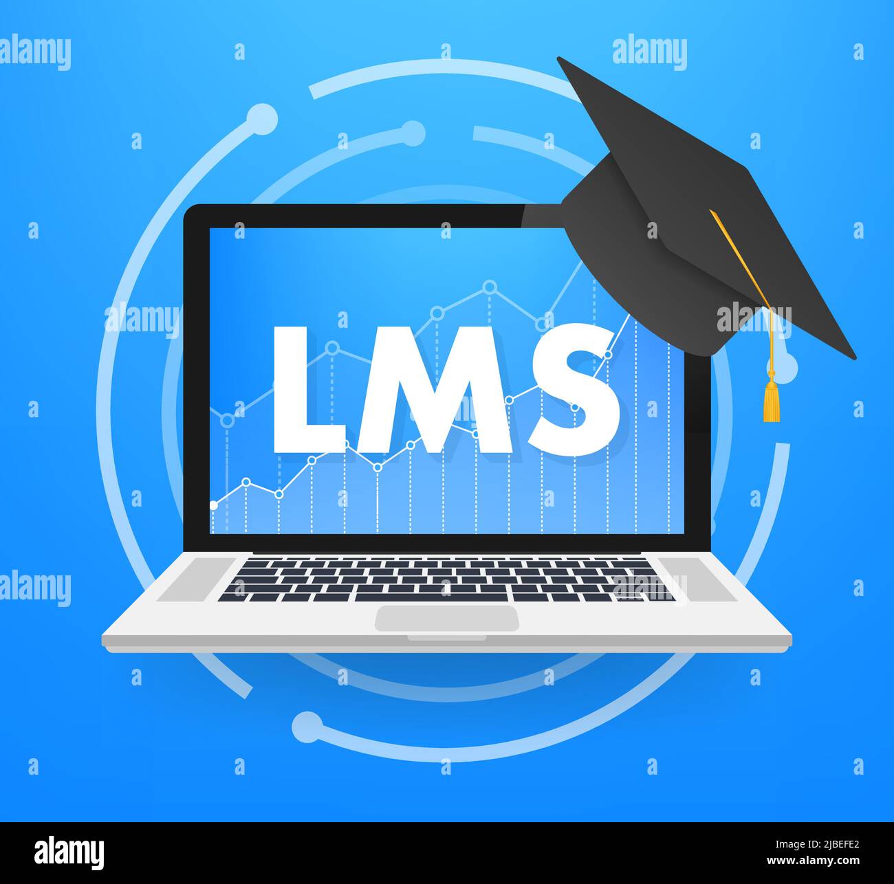 Flat web template with lms for concept design. Concept of learning ...