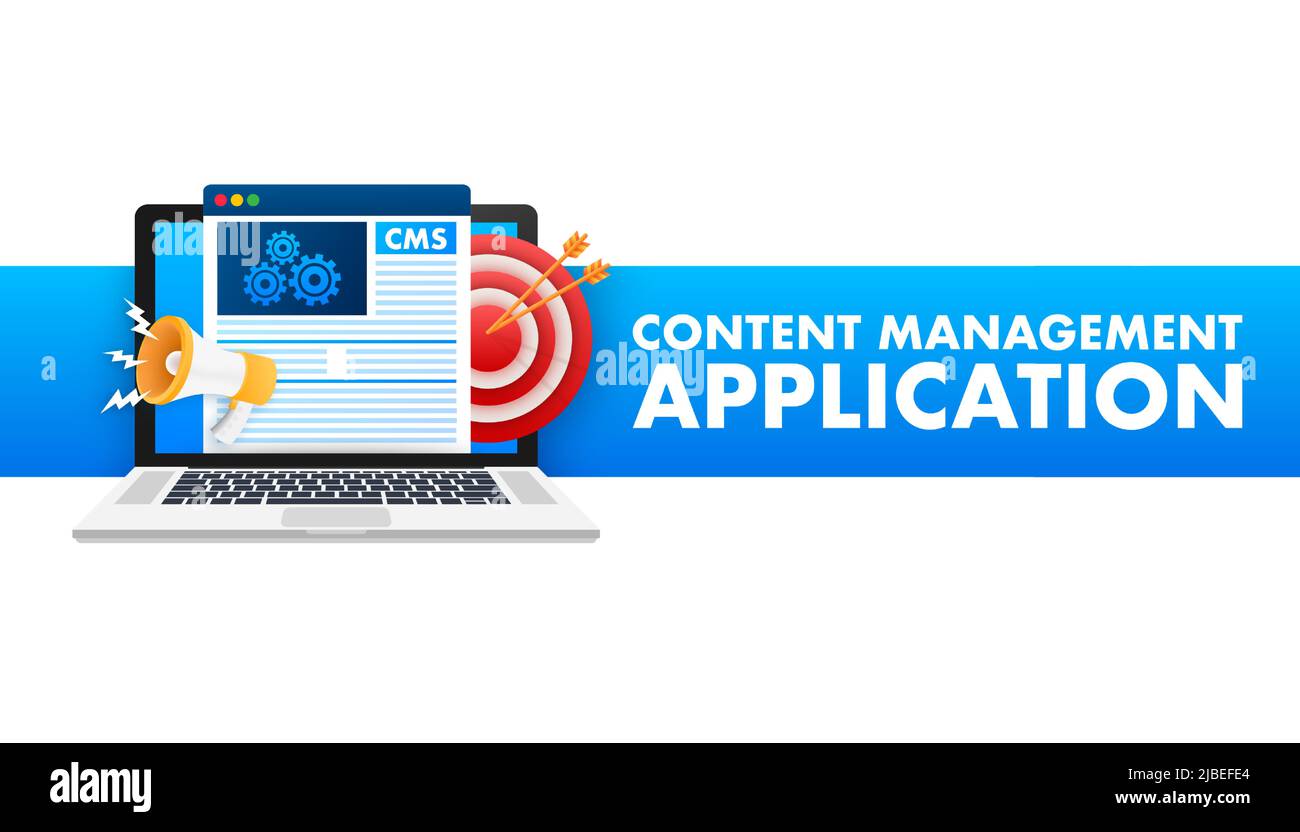 CMS Content Management System word cloud, vector business concept ...