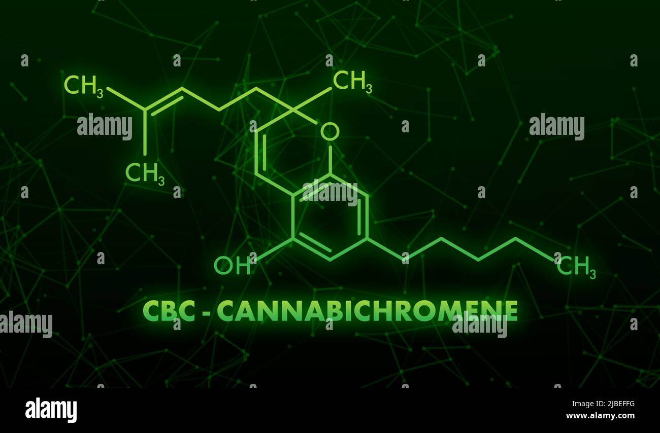 Cannabichromene formula. Cannabichromene or CBC cannabinoid molecule ...