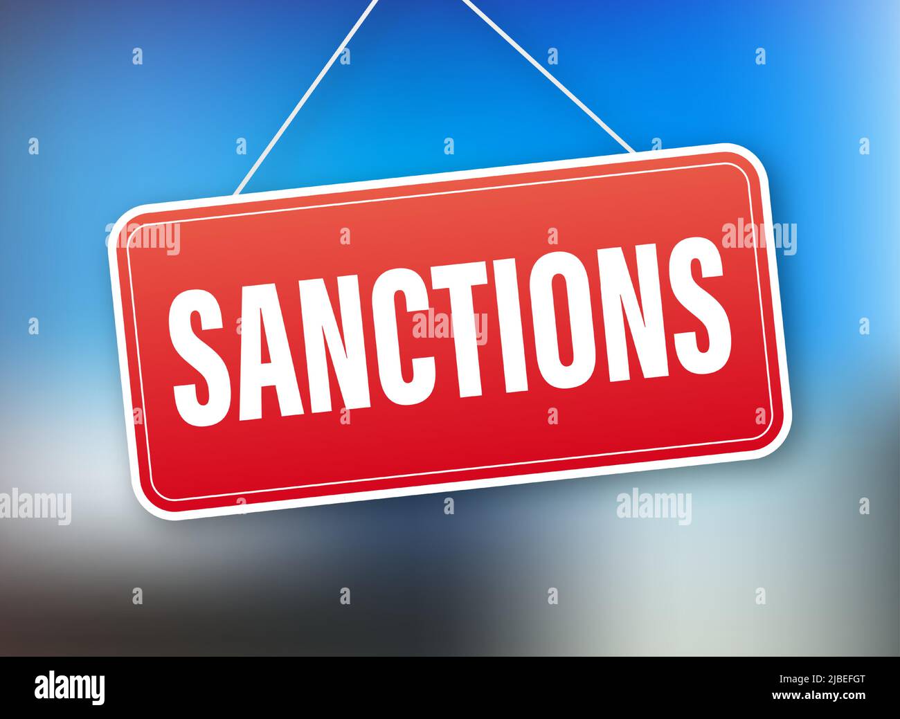 Sanctions prohibitive red sign on white background. Vector illustration ...