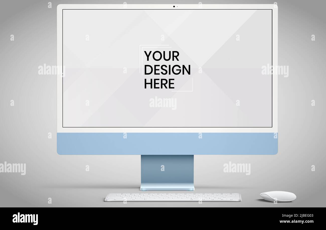 Computer screen on white background mock up. Computer modern monitor ...