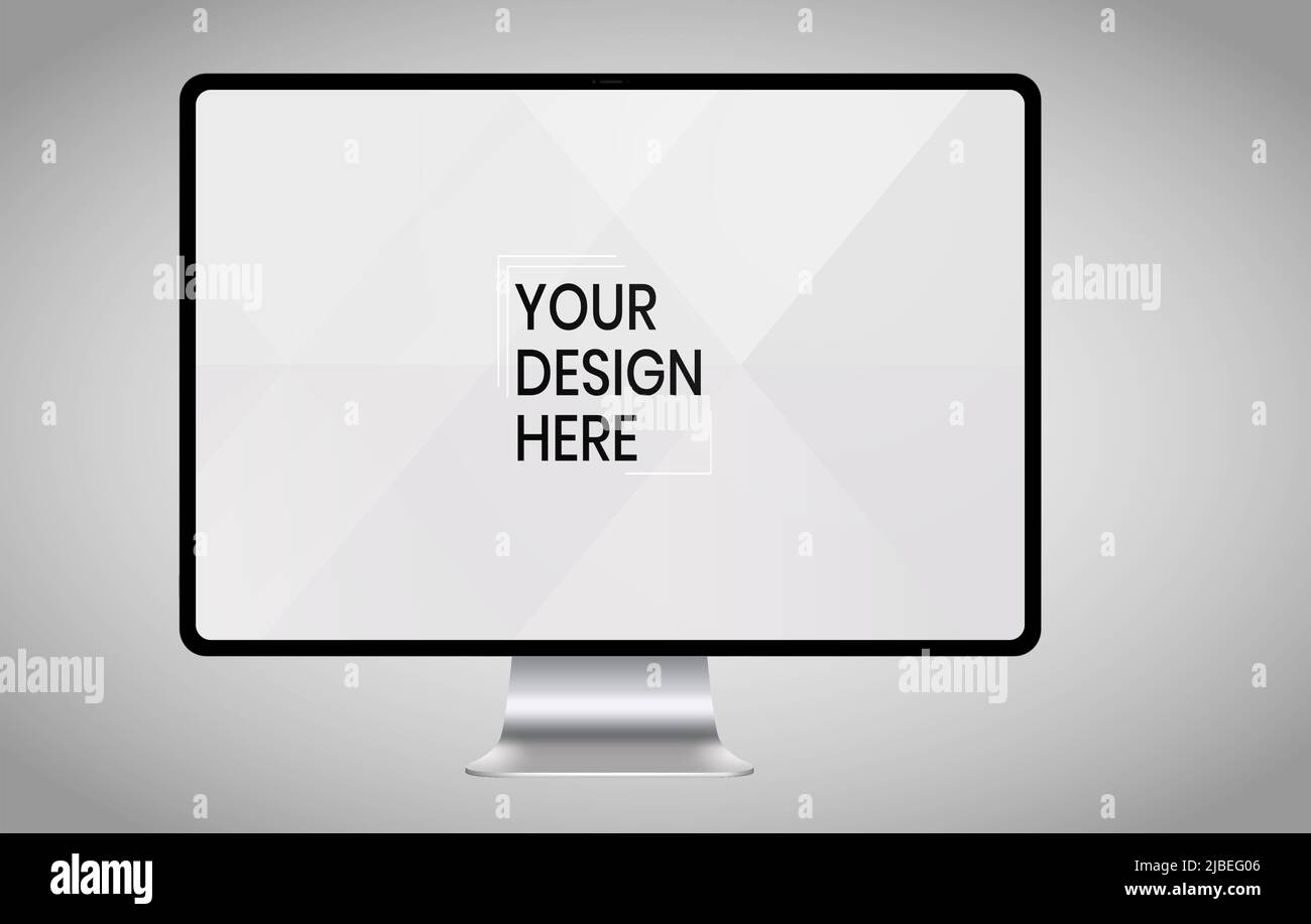 Computer screen on white background mock up. Computer modern monitor ...