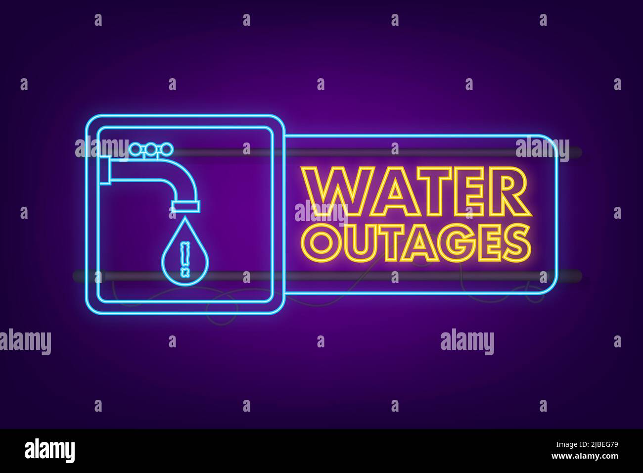Water outages, great design for any purposes. Neon icon.Vector ...