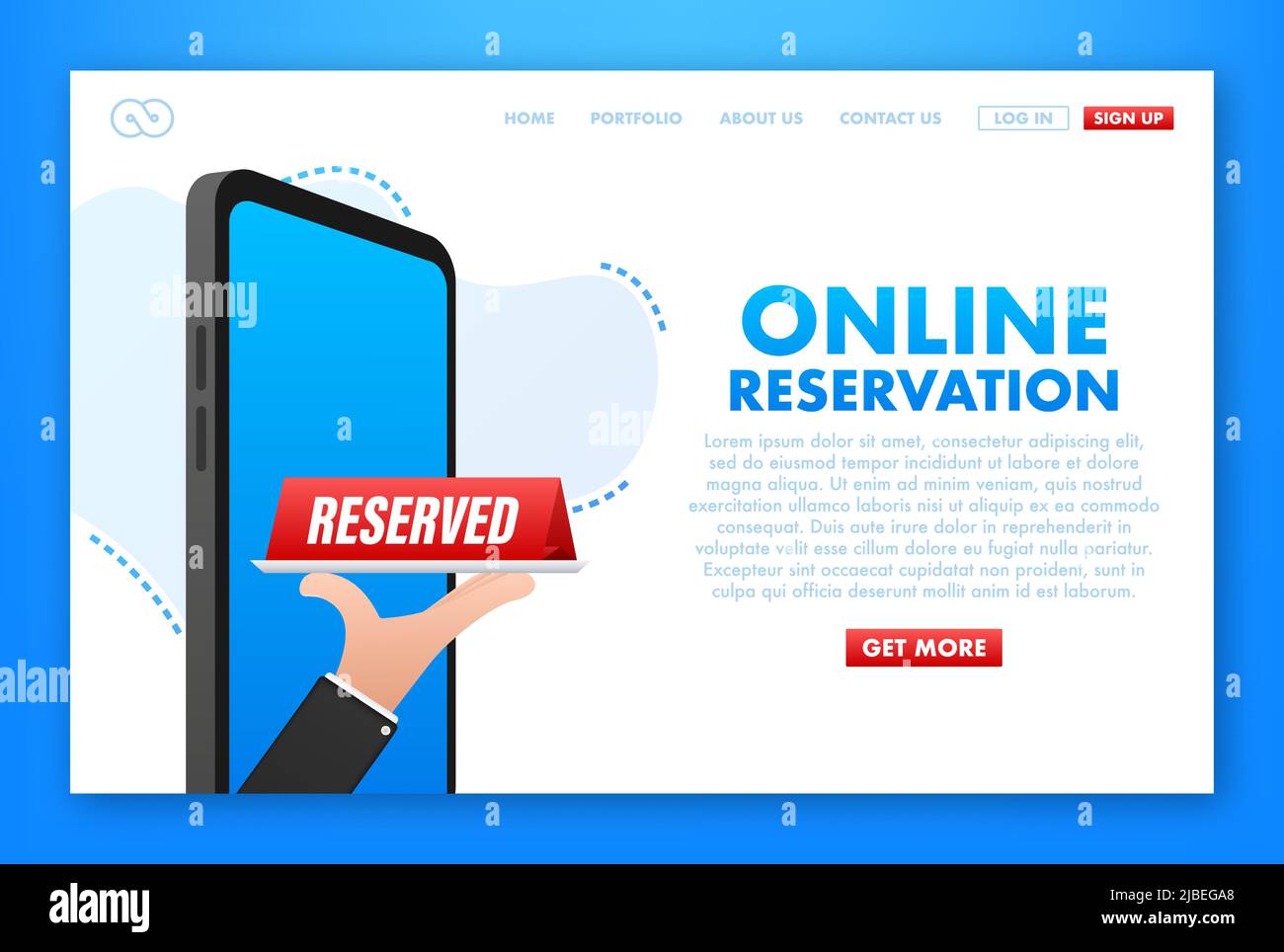 Online reservation table in restaurant. Isometric vector. Vector ...