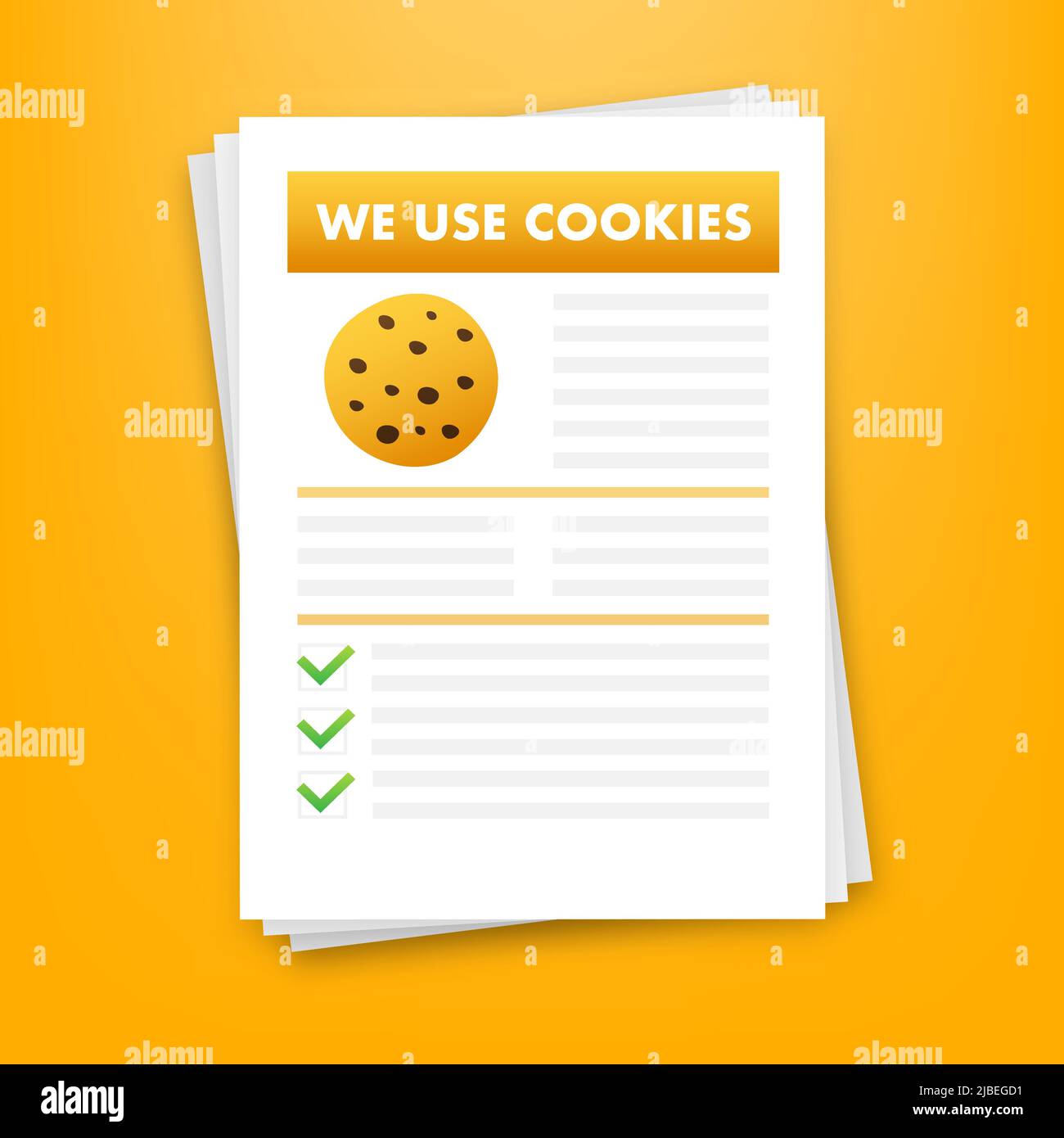 Flat illustration with website we use cookie computer for banner design ...