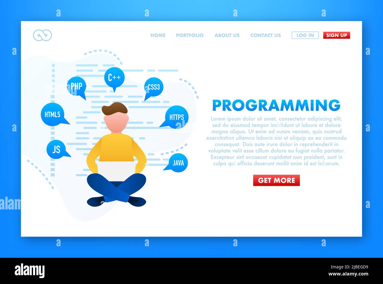 Illustration with programming for site design. Web ui design. Vector ...