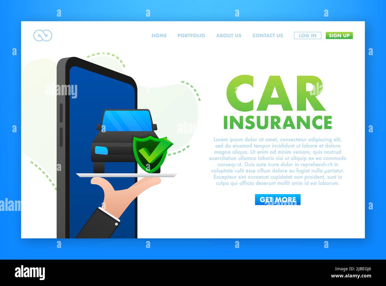 Car insurance contract document over hands. Shield icon. Protection ...