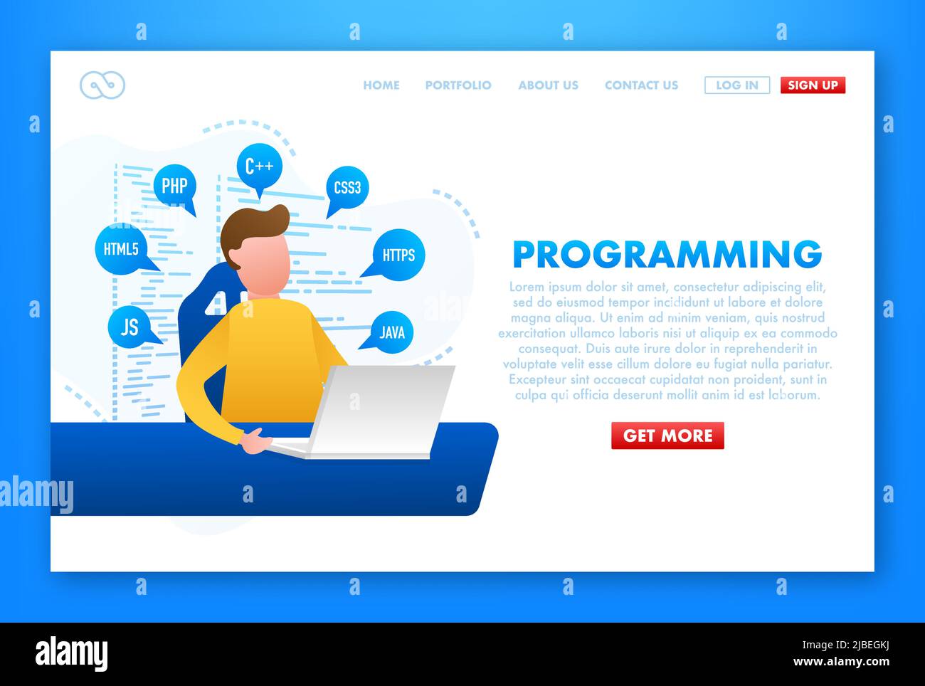 Illustration with programming for site design. Web ui design. Vector ...
