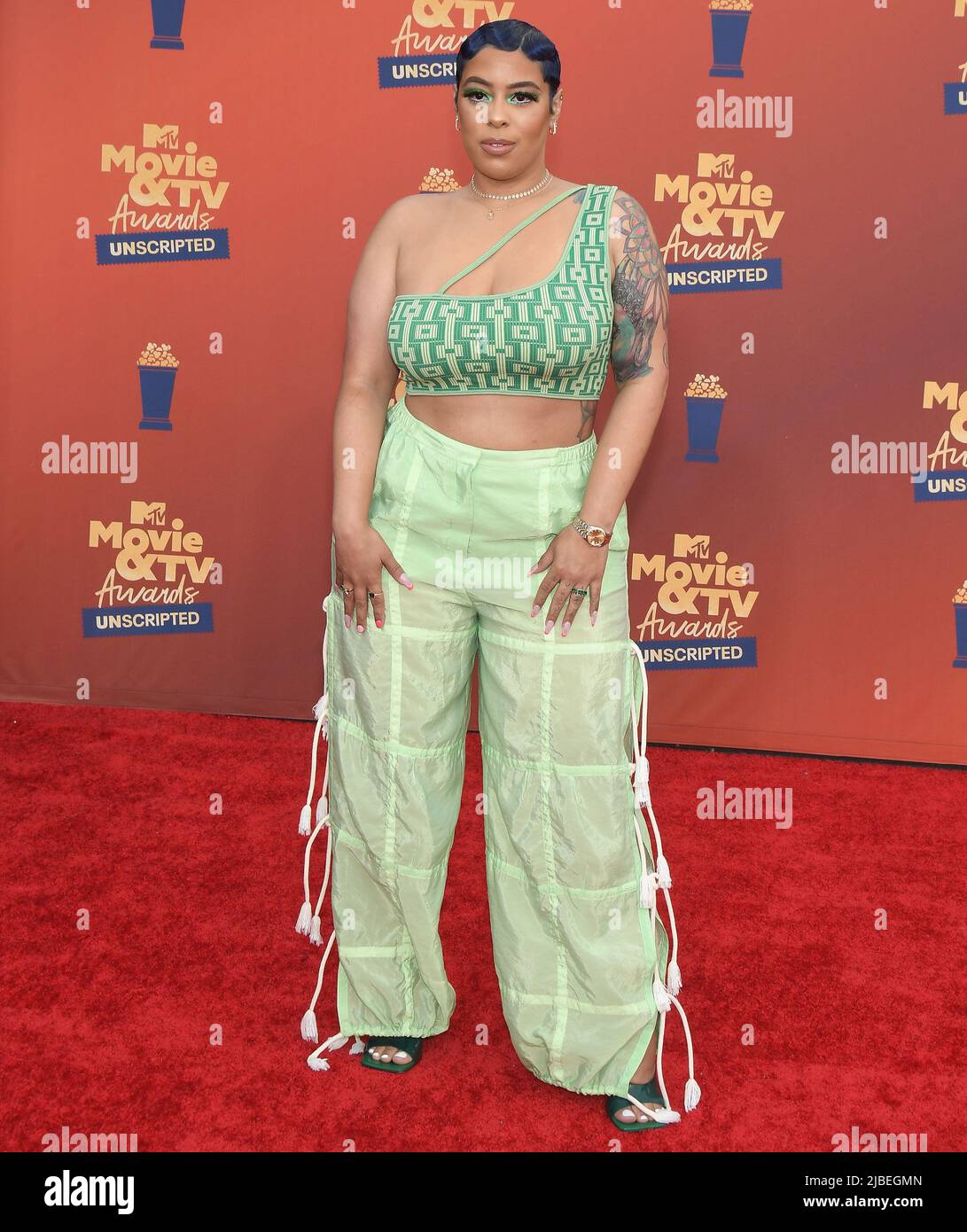 Mandii B arrives at the 2022 MTV Movie & TV Awards: UNSCRIPTED held at ...